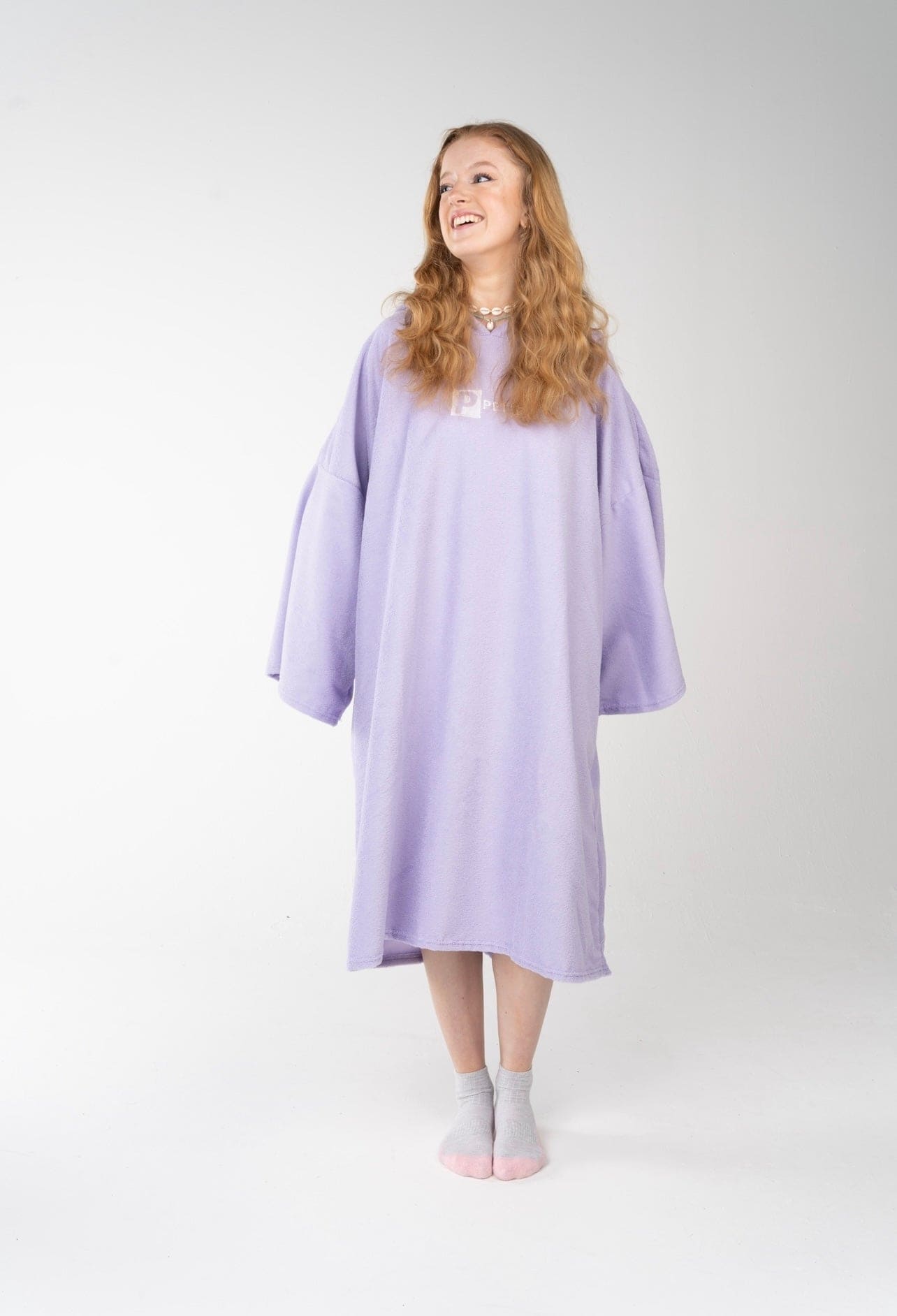 Premium Microfibre Oversized Changing Poncho / Robe - Purple Lilac ...