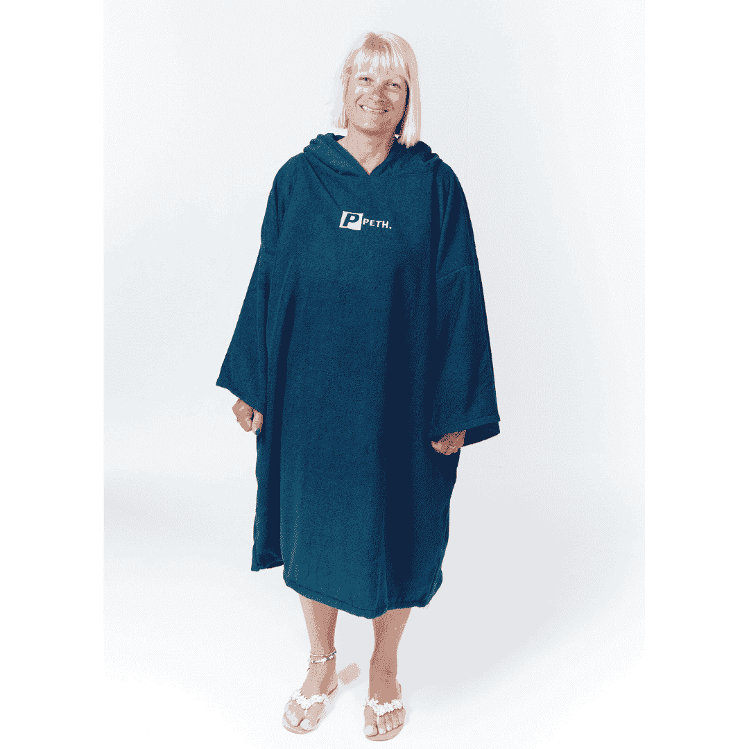 Premium Microfibre Oversized Changing Poncho / Robe - Navy Blue – Pethstore